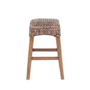 JONATHAN Y Maui Hyacinth/wood Backless Stool - Brown (25.5" Counter Stool)